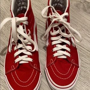 Vans | Shoes | Red High Top Vans | Poshmark